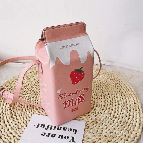 SHEIN | Bags | Strawberry Milk Bag | Poshmark